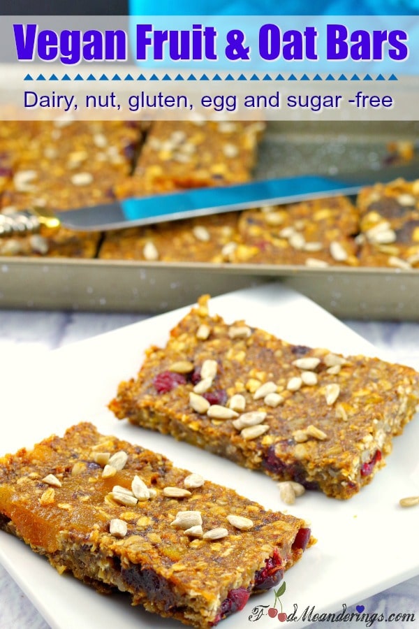Fruit and Oat Bars ( dairy, nut and sugar-free)- Food Meanderings