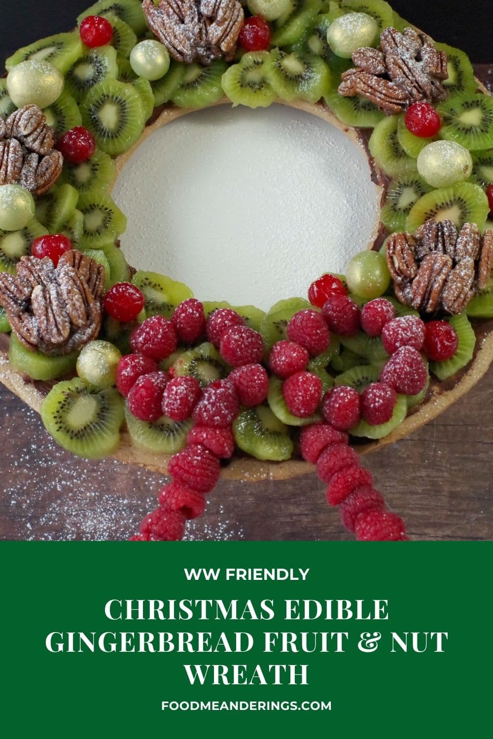 Gingerbread Fruit Christmas Wreath - Food Meanderings