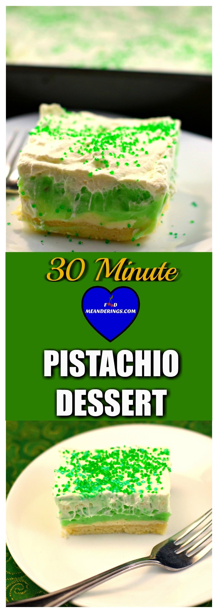Pistachio Dessert | green dessert, St. Partick's Day - Food Meanderings