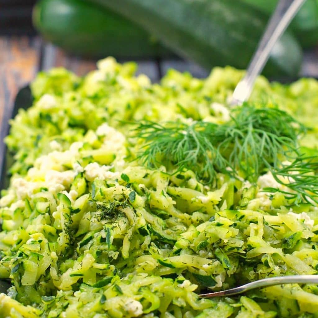 Shredded Zucchini Sauté (with Feta) - Food Meanderings