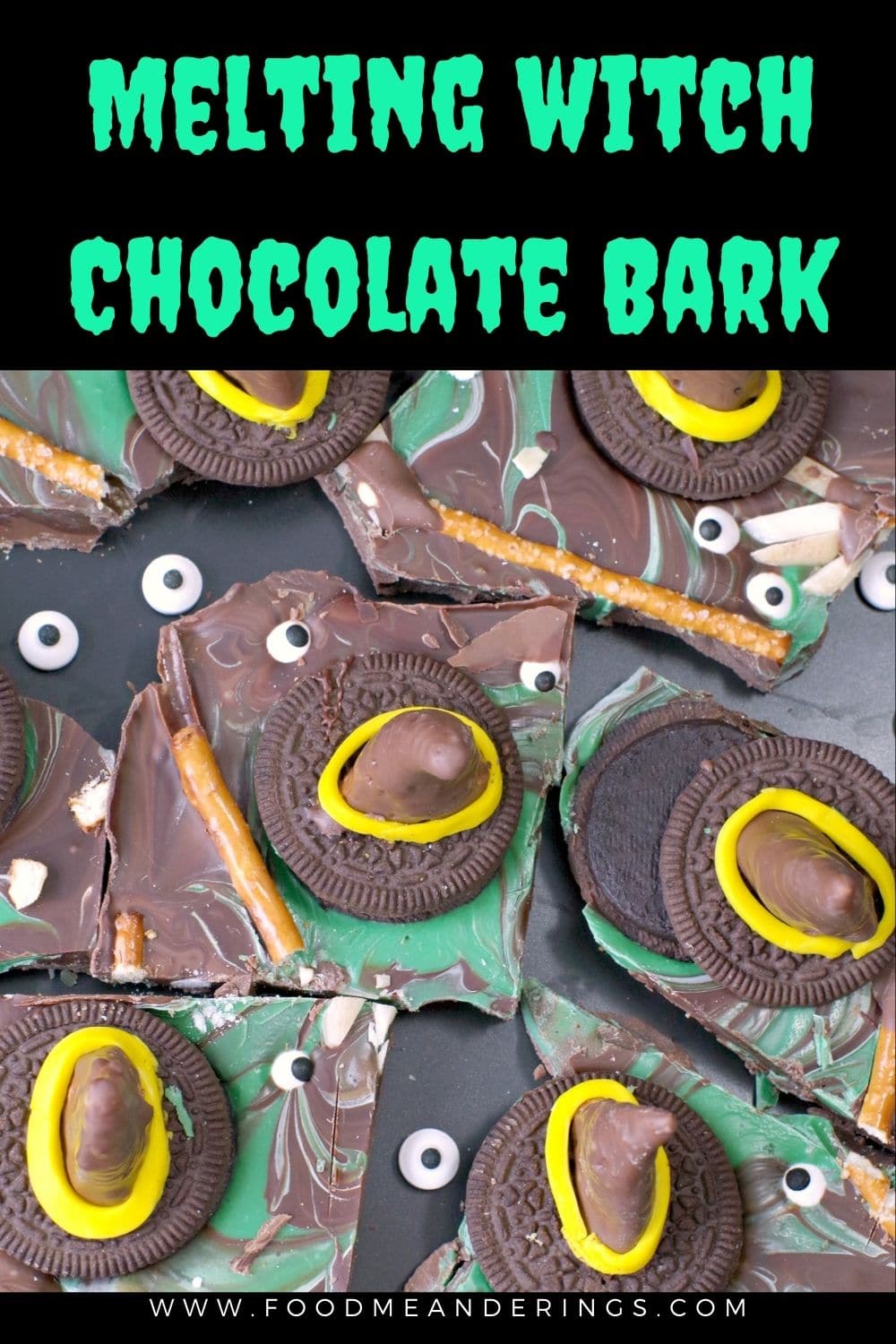 Melted Witch Halloween Bark Recipe - Food Meanderings