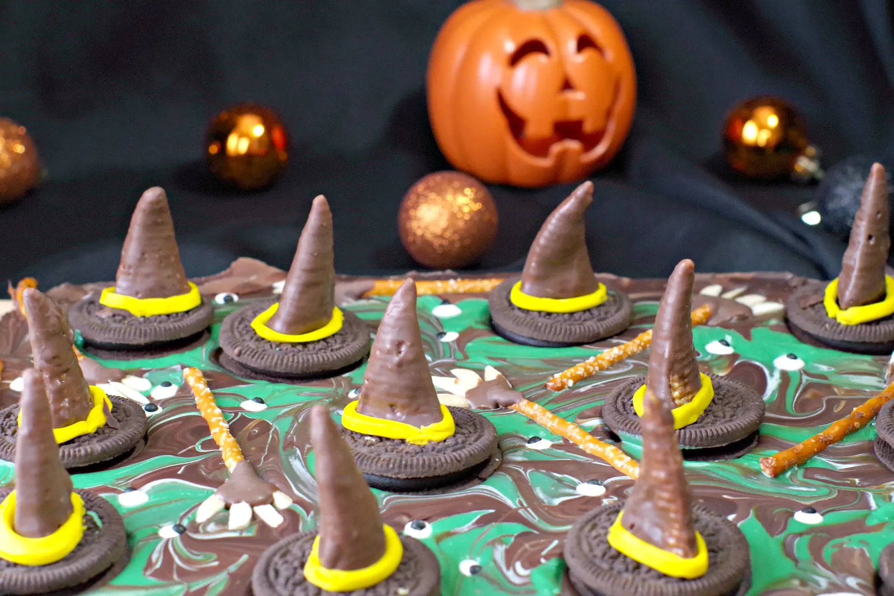 Melted Witch Halloween Chocolate Bark - Food Meanderings