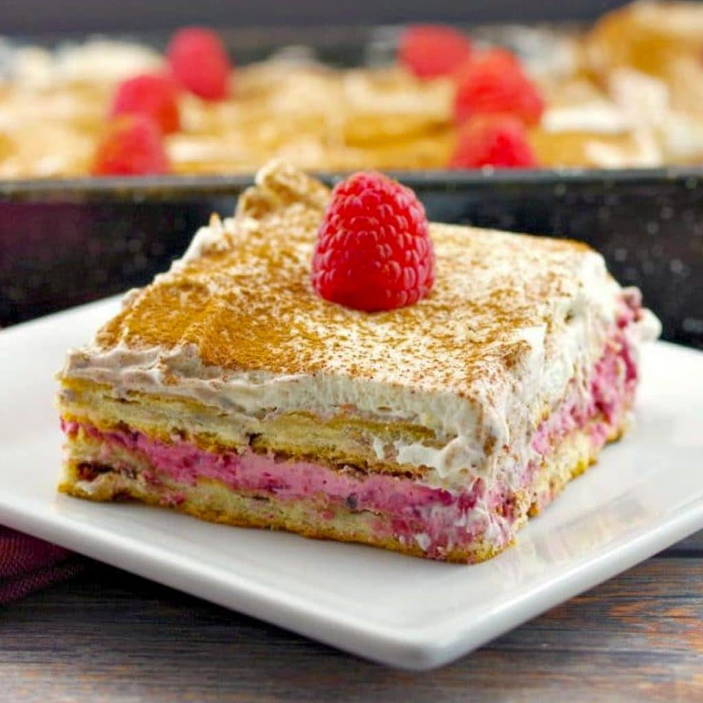 Raspberry Mocha Cinnamon Roll Lasagna -Food Meanderings