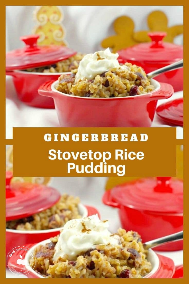 Gingerbread Cranberry Rice Pudding - Food Meanderings