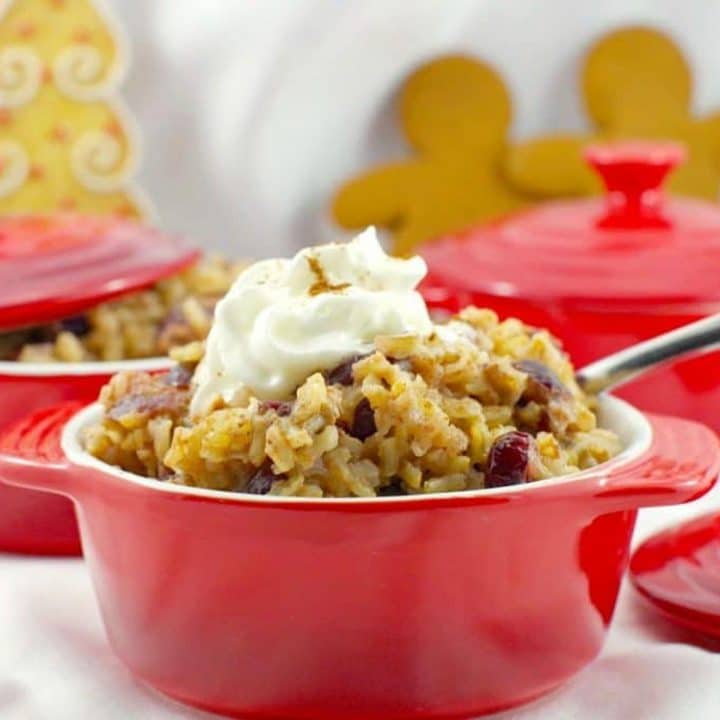 Gingerbread Cranberry Rice Pudding - Food Meanderings