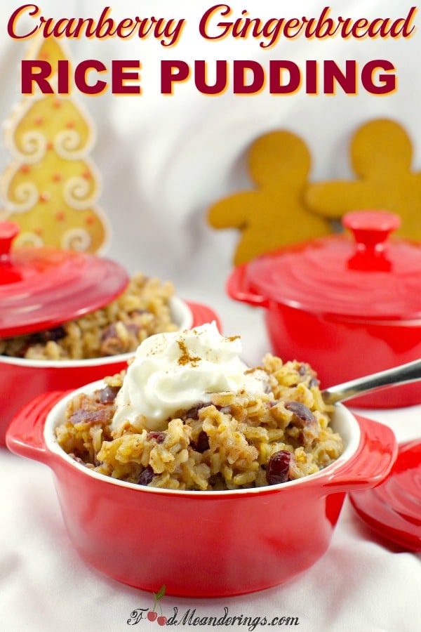 Gingerbread Cranberry Rice Pudding - Food Meanderings