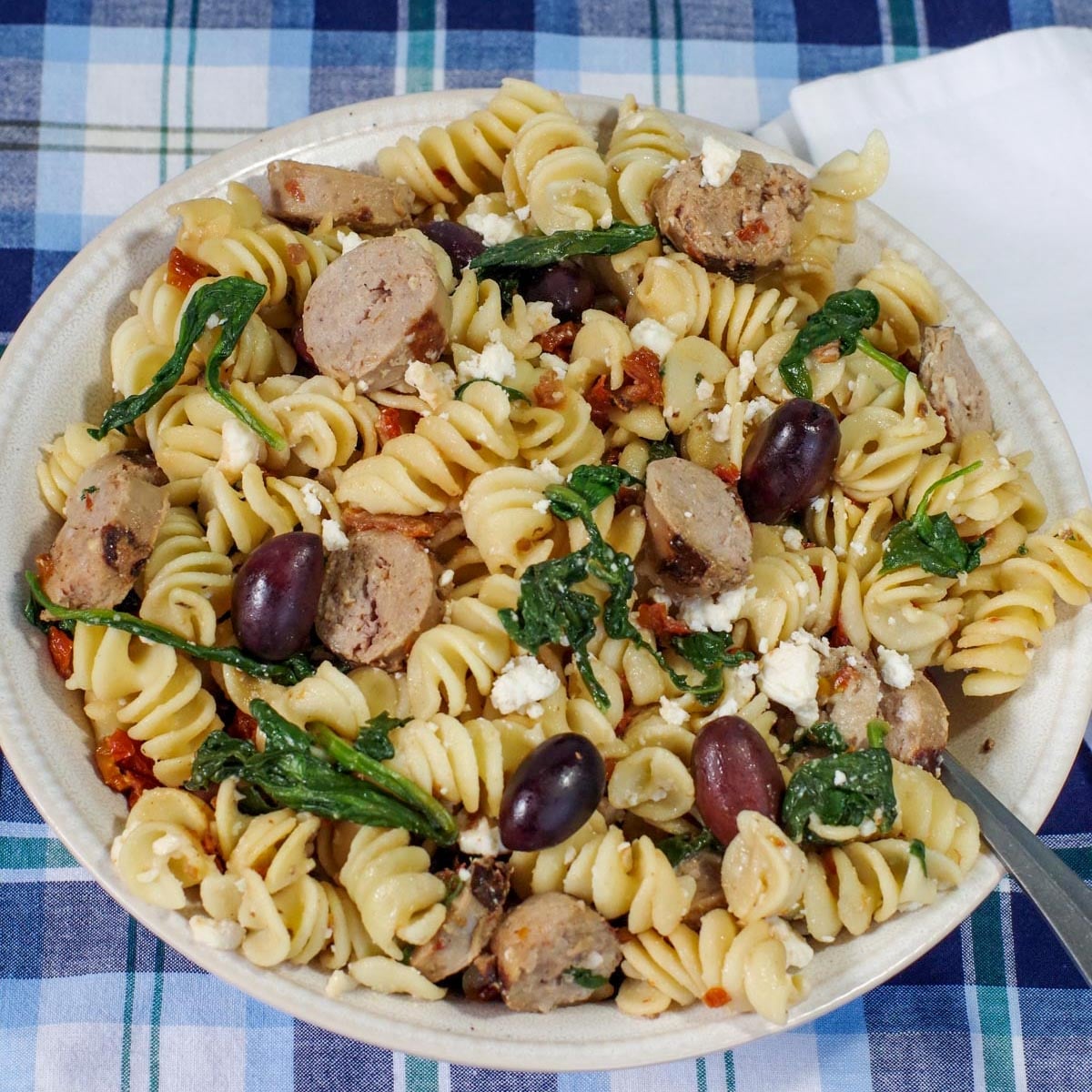 Greek Pasta Toss- Food Meanderings