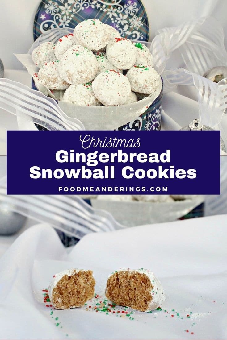 Gingerbread Almond Snowball Cookies - Food Meanderings