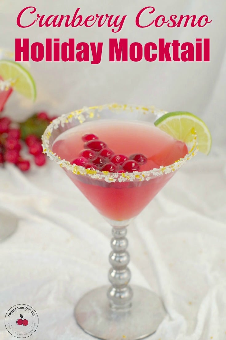Cranberry Cosmo Mocktail | non alcoholic - Food Meanderings