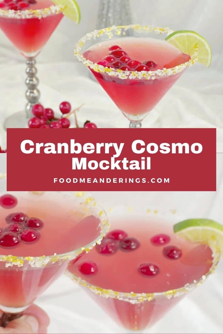 Cranberry Cosmo Mocktail | non alcoholic - Food Meanderings