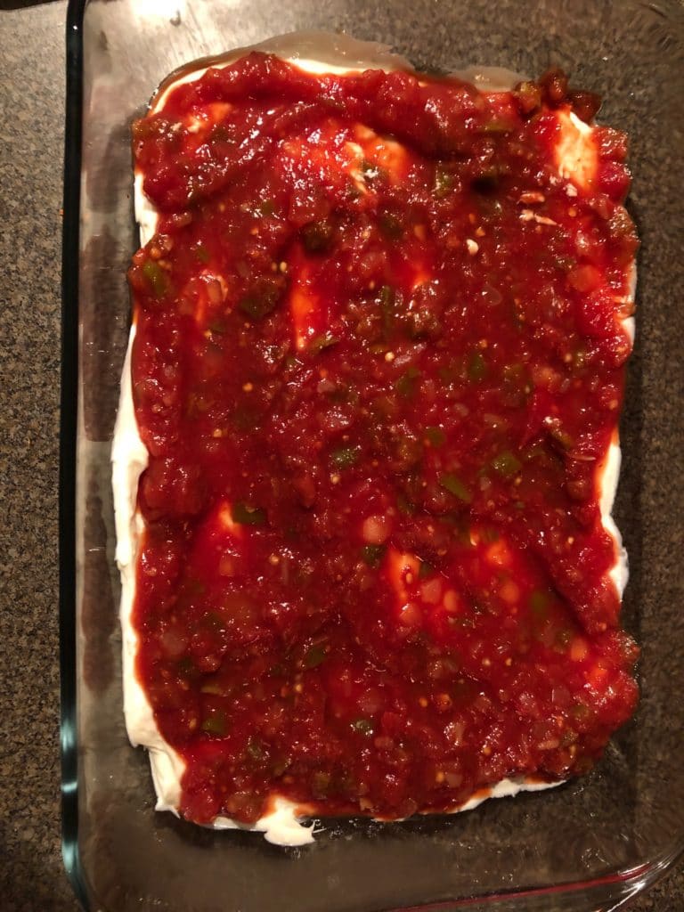 Easy Layered Nacho Dip | game day dip- Food Meanderings