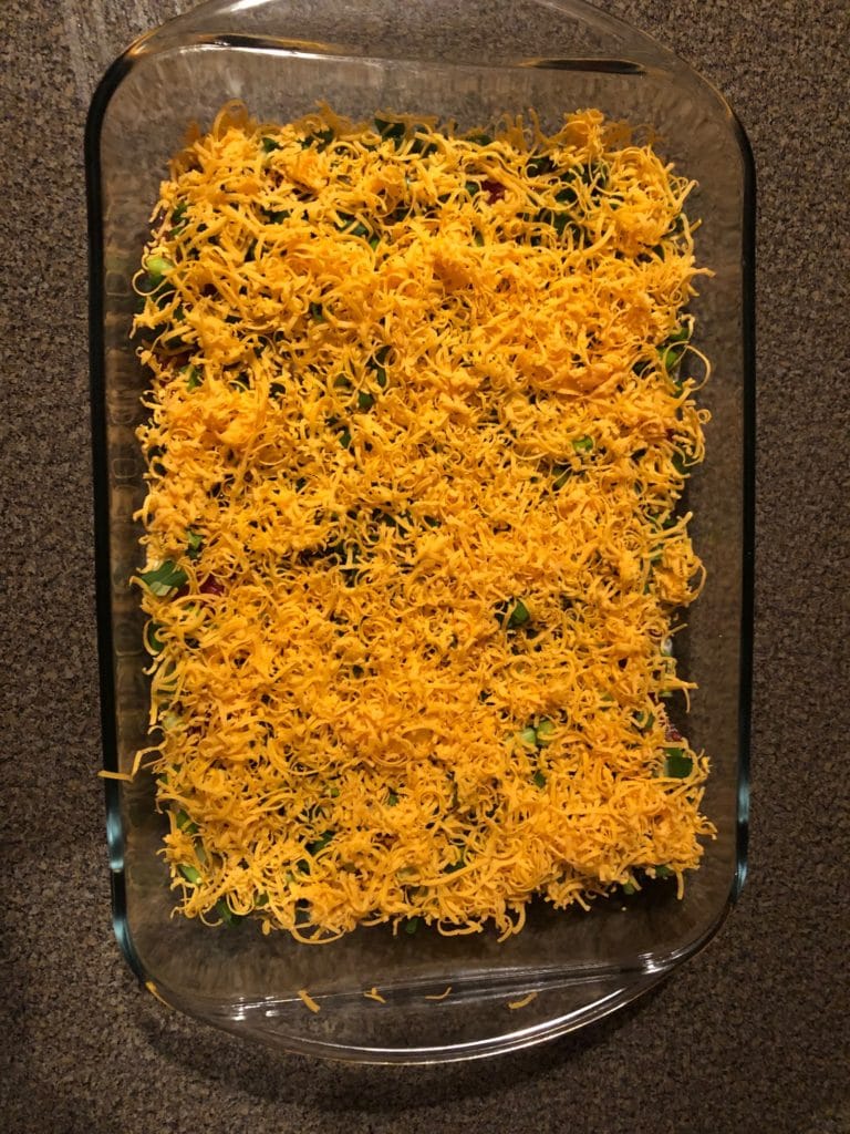 Easy Layered Nacho Dip | game day dip- Food Meanderings