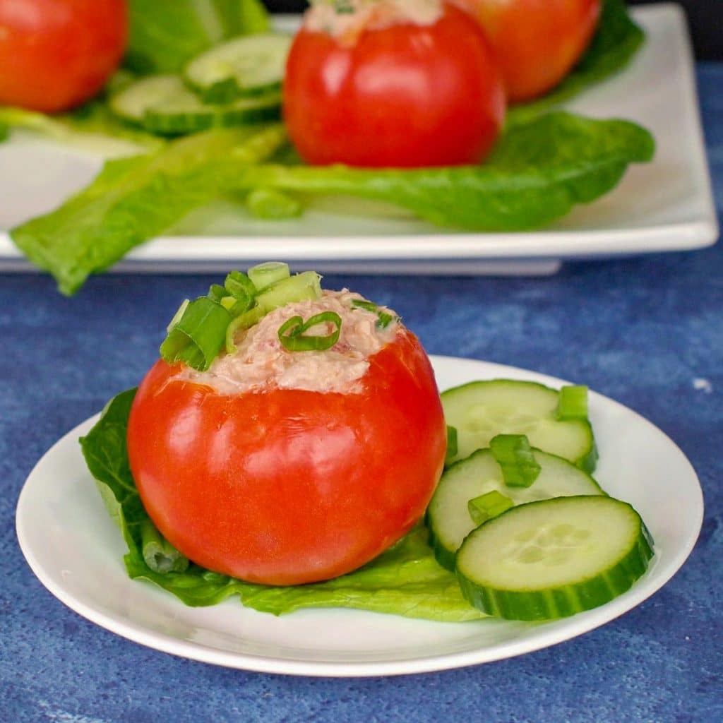 Tuna Stuffed Tomatoes - Food Meanderings