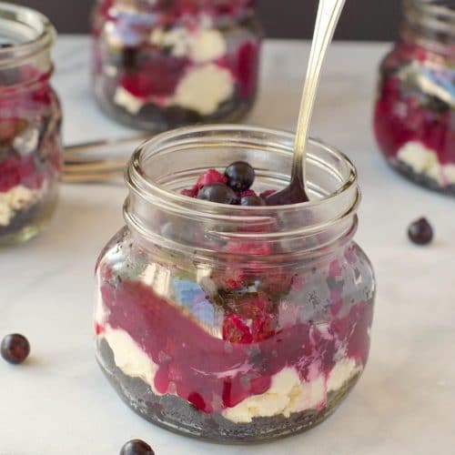 No Bake Saskatoon Berry Cheesecake - Food Meanderings