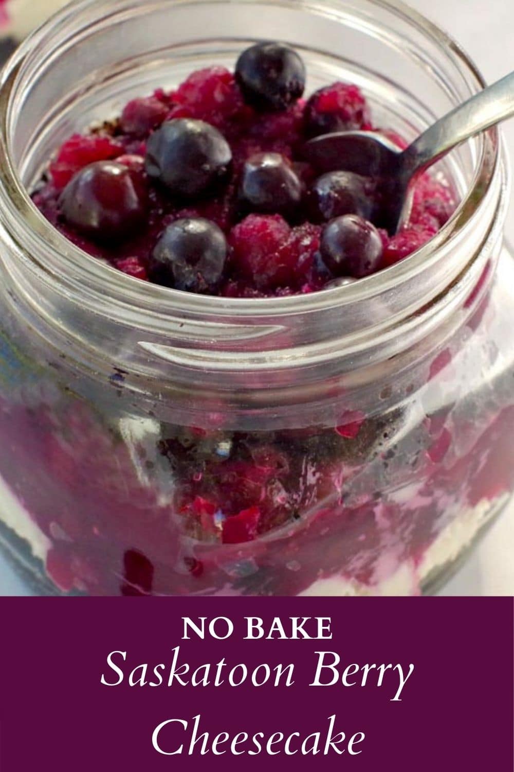 No Bake Saskatoon Berry Cheesecake - Food Meanderings