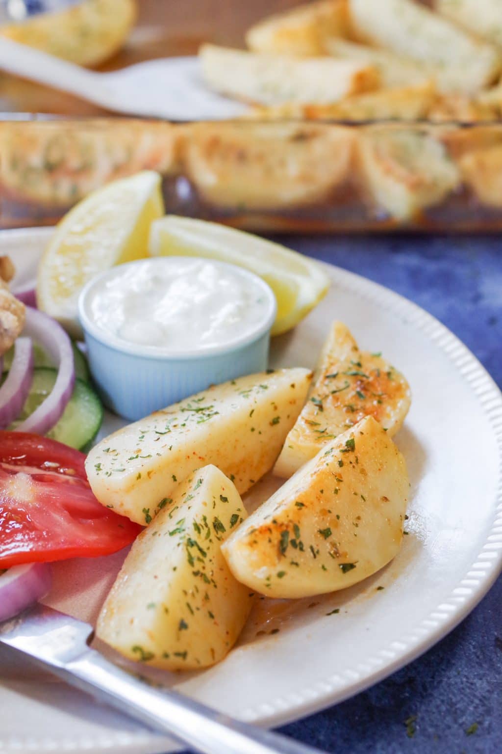 Greek Style Roasted Potatoes - Food Meanderings