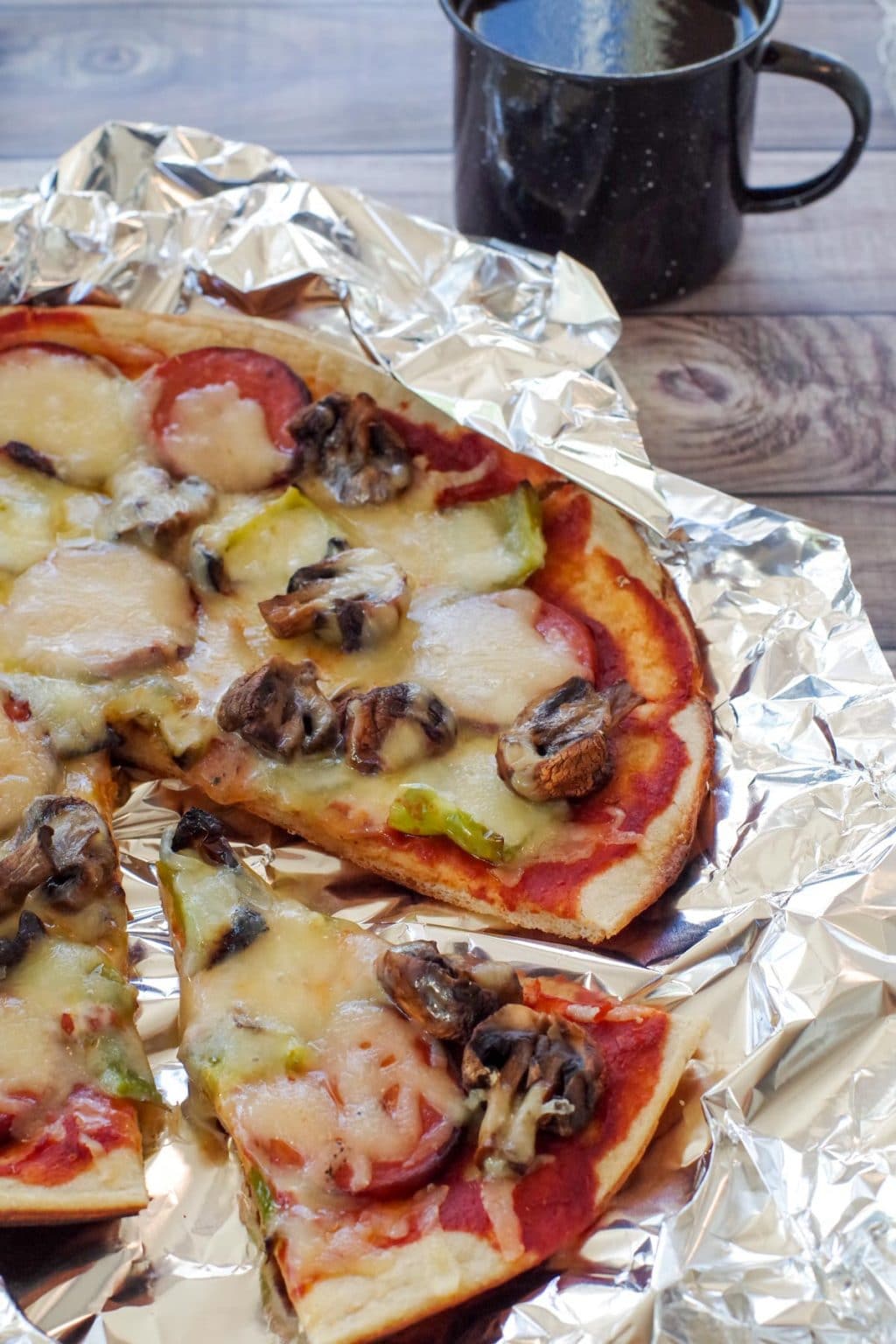 Camping Pizza (with grilled pizza toppings) - Food Meanderings