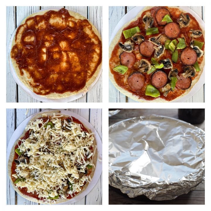 Camping Pizza (with grilled pizza toppings) - Food Meanderings