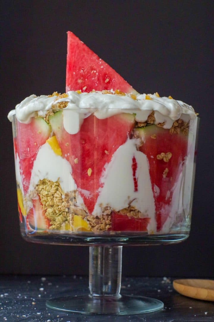 Watermelon Granola Trifle | breakfast potluck- Food Meanderings