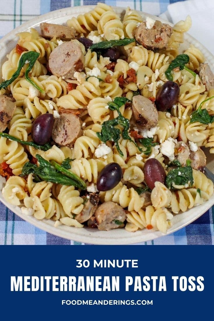 Greek Pasta Toss- Food Meanderings