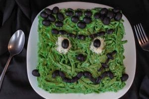 Halloween Pasta Recipe (Frankenstein Fettucine) - Food Meanderings