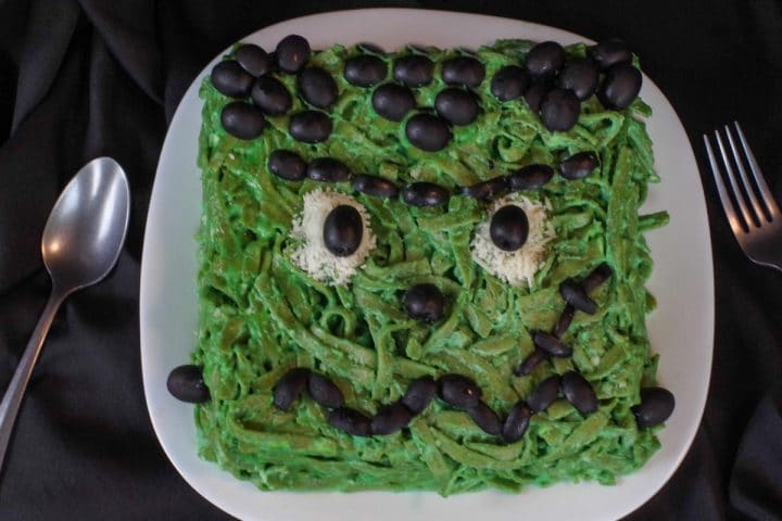 Halloween Pasta Recipe (Frankenstein Fettucine) - Food Meanderings