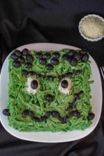 Halloween Pasta Recipe (Frankenstein Fettucine) - Food Meanderings