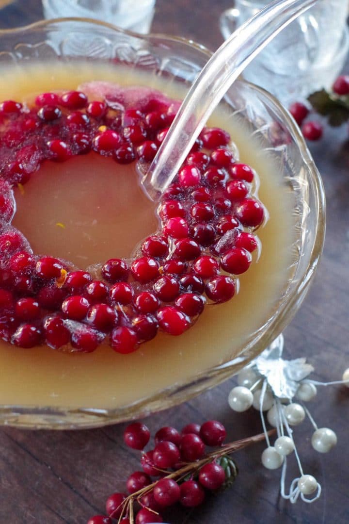 Cranberry Christmas Brunch Punch (with ice ring) - Food Meanderings