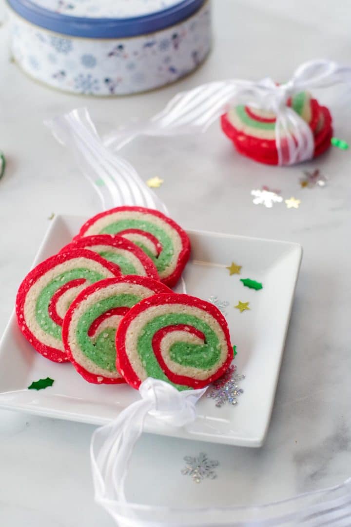Christmas Almond Pinwheel Cookies - Food Meanderings