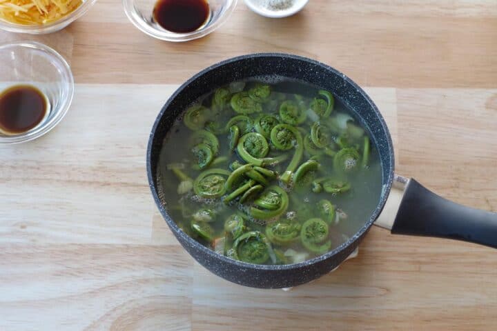 Cheesy Fiddlehead Soup - Food Meanderings