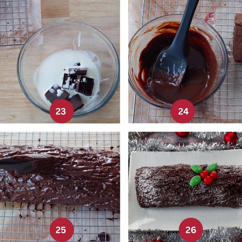 Black Forest Yule Log Cake - Food Meanderings