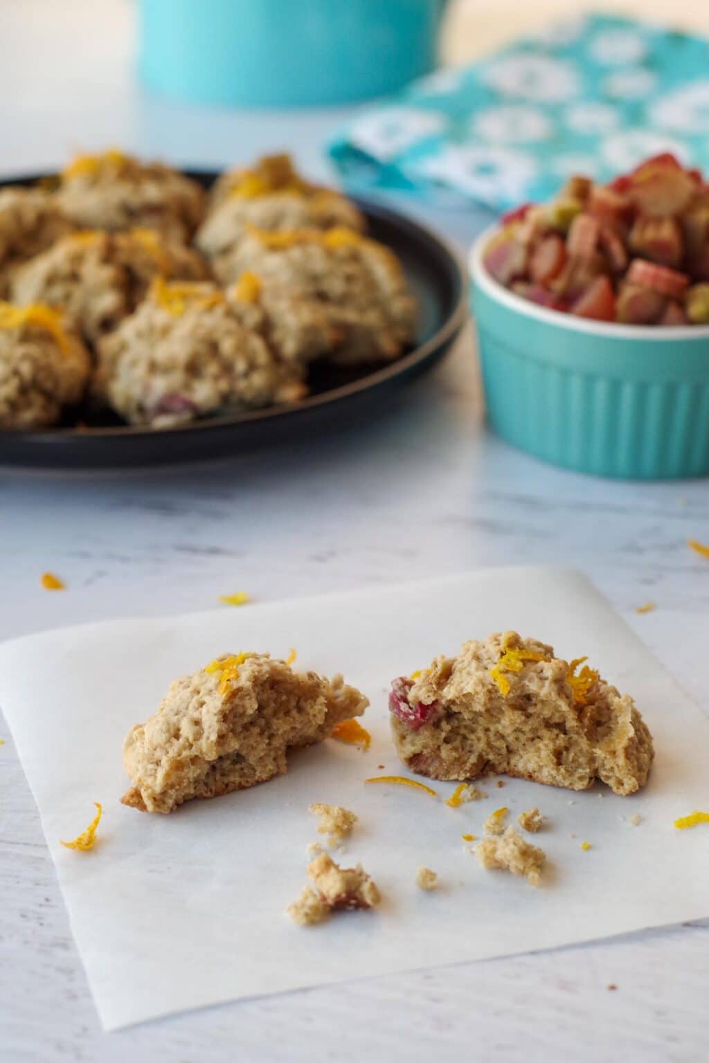 Oatmeal Brown Sugar Rhubarb Cookies - Food Meanderings