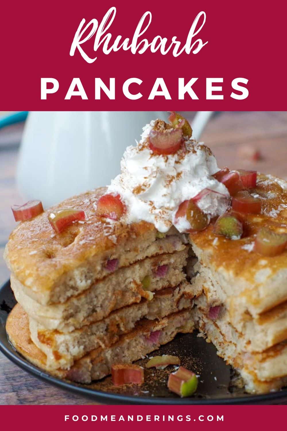 Easy Rhubarb Pancakes - Food Meanderings