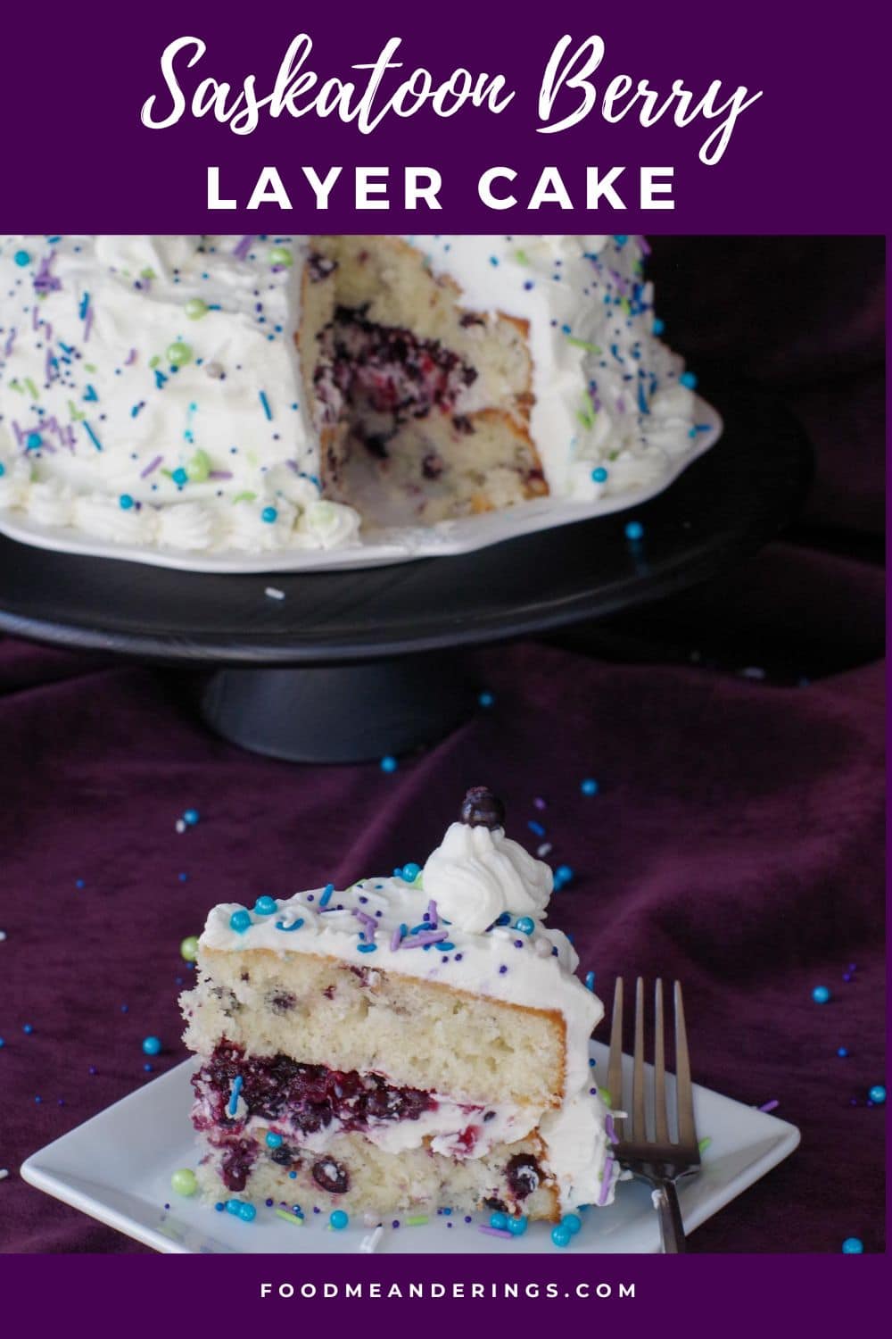Saskatoon Berry Layer Cake - Food Meanderings