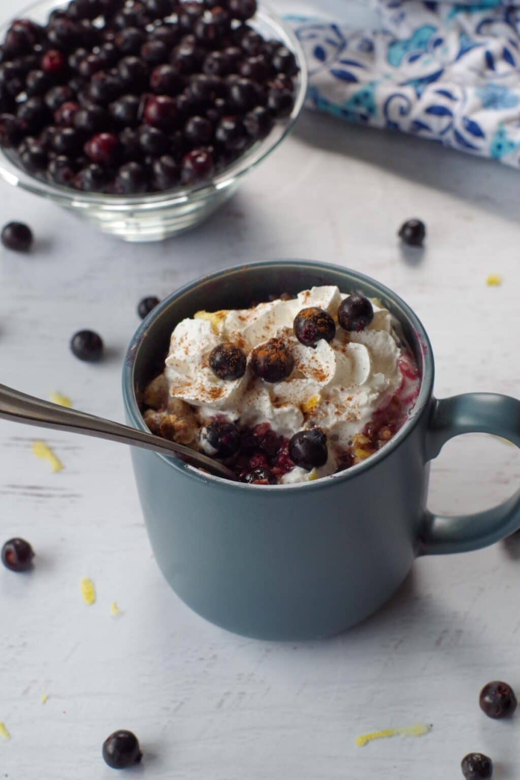 Saskatoon berry crisp (in a mug) - Food Meanderings
