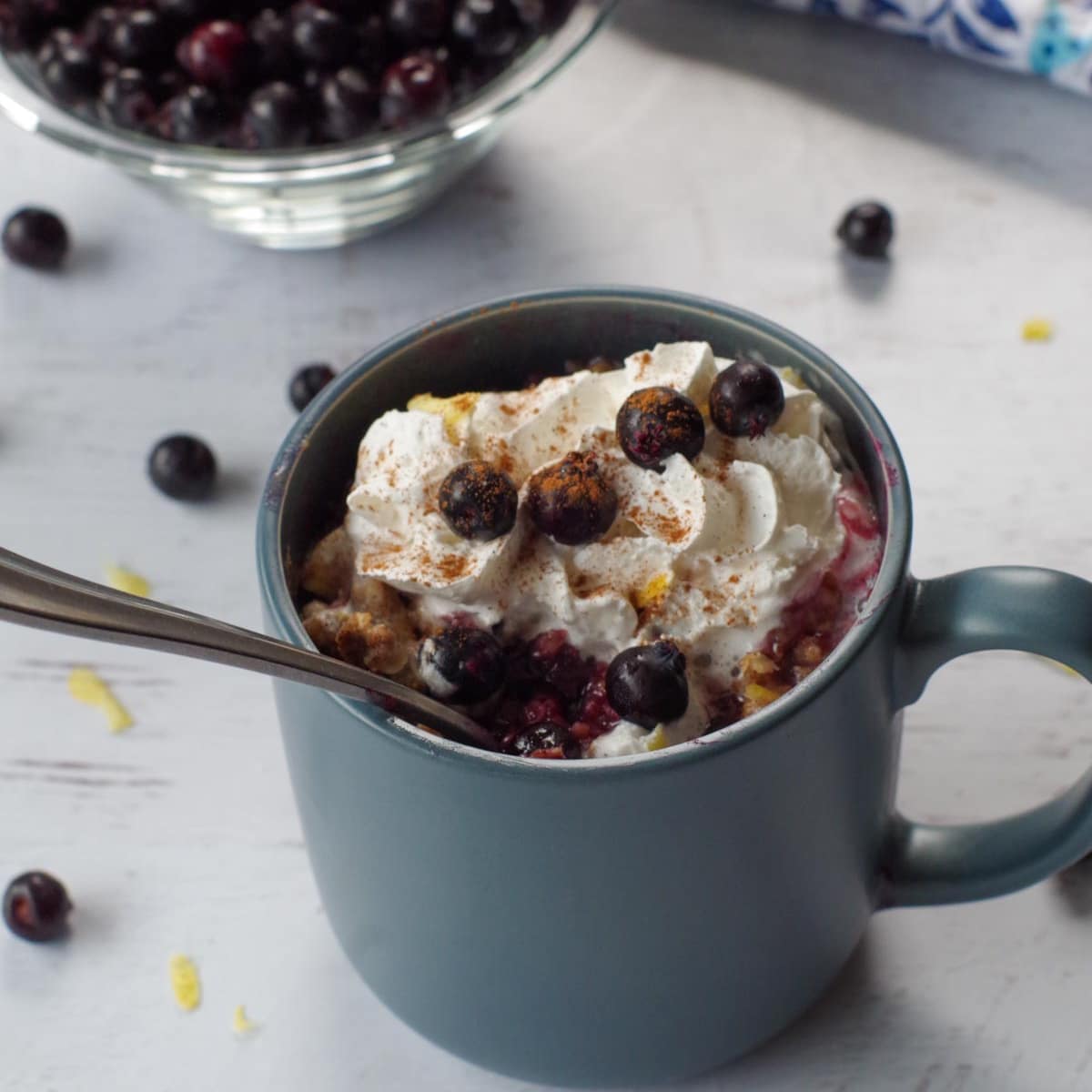 Saskatoon berry crisp (in a mug) - Food Meanderings