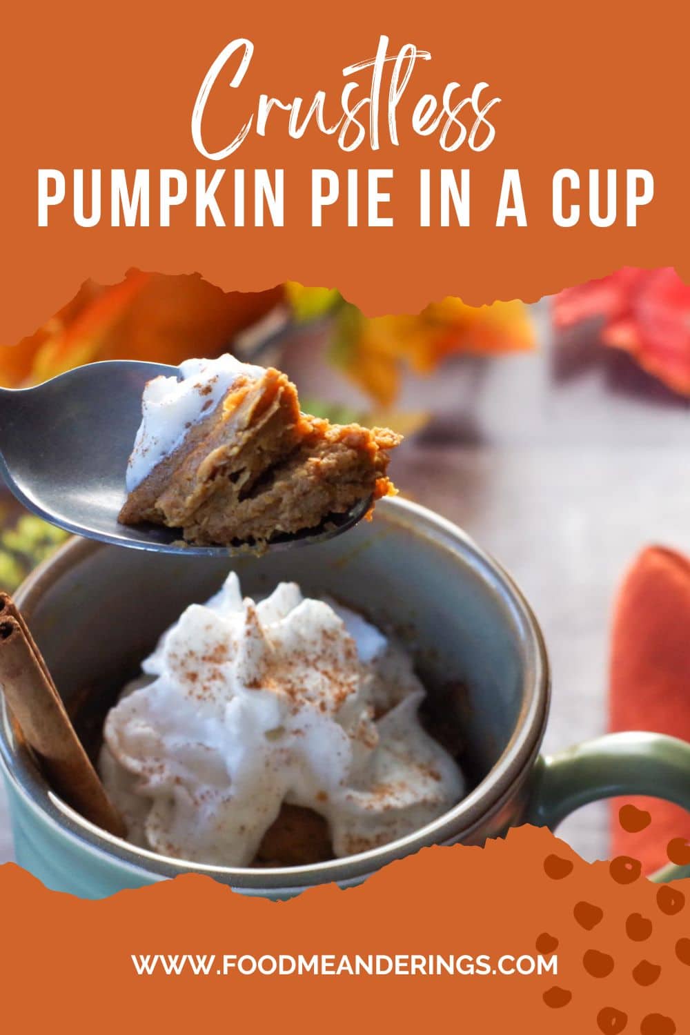 Crustless Pumpkin Pie in a Mug -Food Meanderings