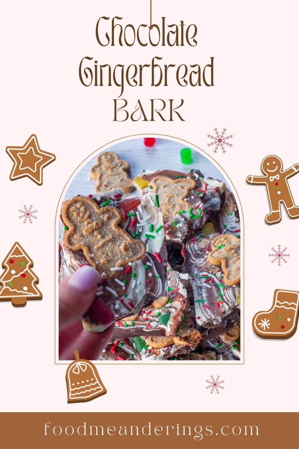Gingerbread Chocolate Christmas Bark - Food Meanderings
