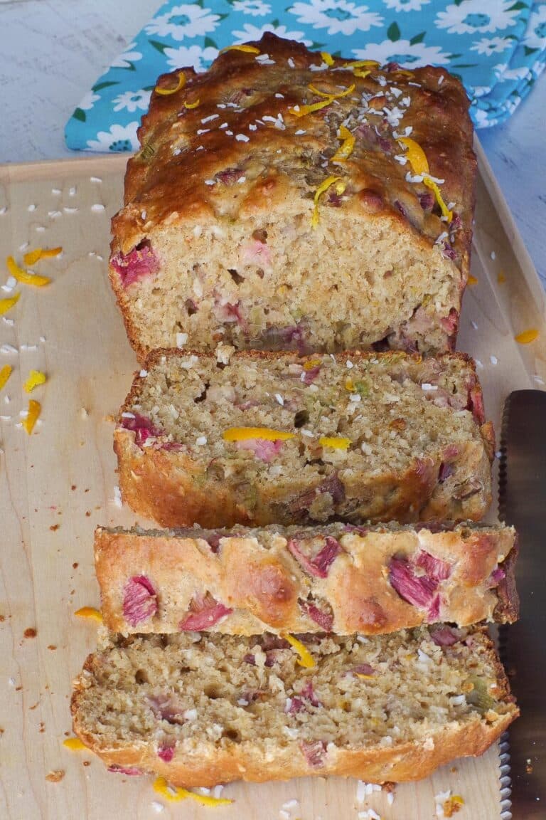 Healthy Rhubarb Bread - Food Meanderings
