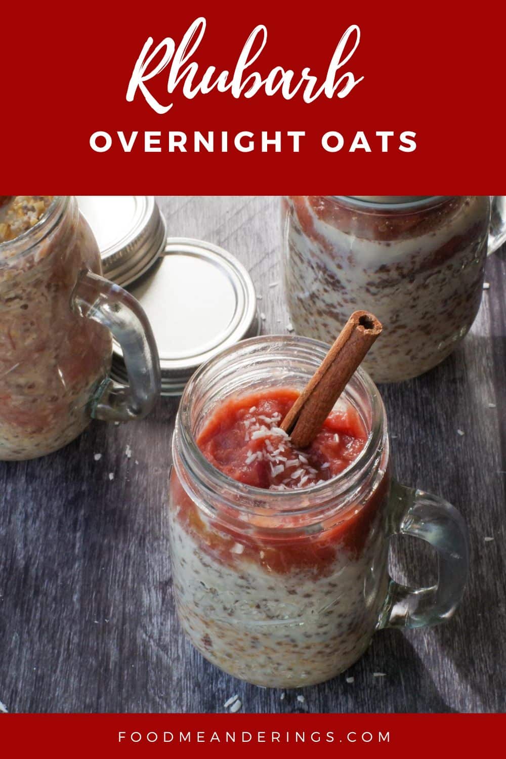 Easy Rhubarb Overnight Oats - Food Meanderings