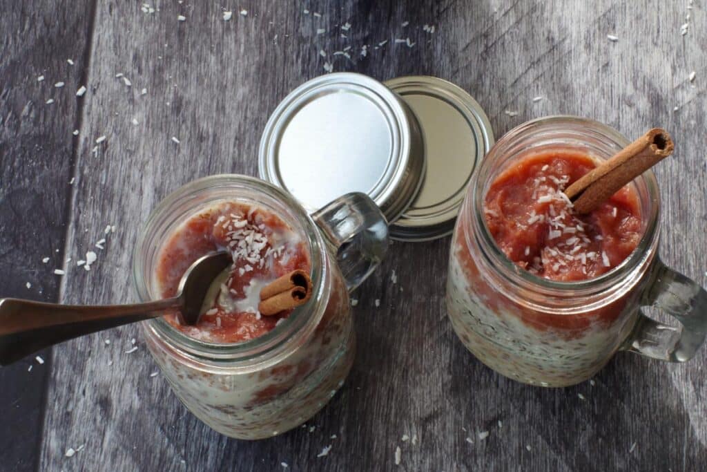 Easy Rhubarb Overnight Oats - Food Meanderings