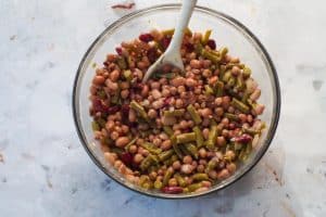 Easy Canned Bean Medley Salad - Food Meanderings