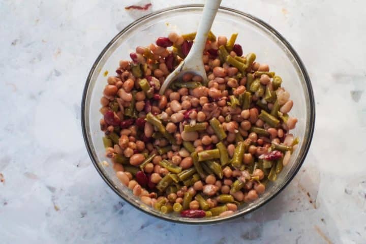 Easy Canned Bean Medley Salad - Food Meanderings