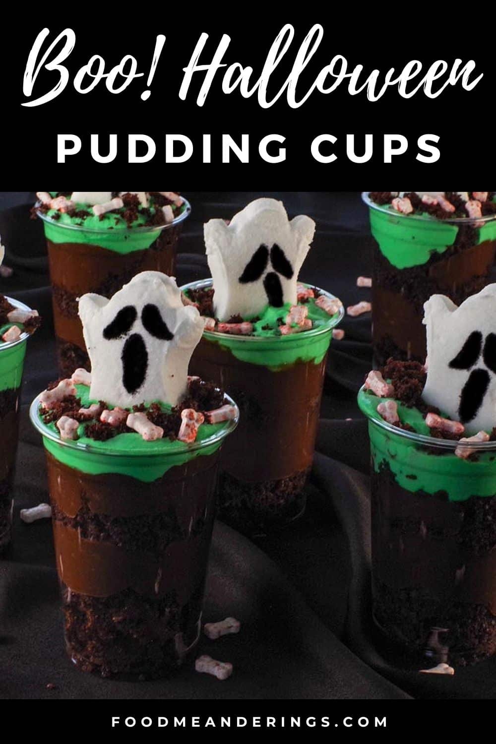 Boo Halloween Pudding Cups - Food Meanderings
