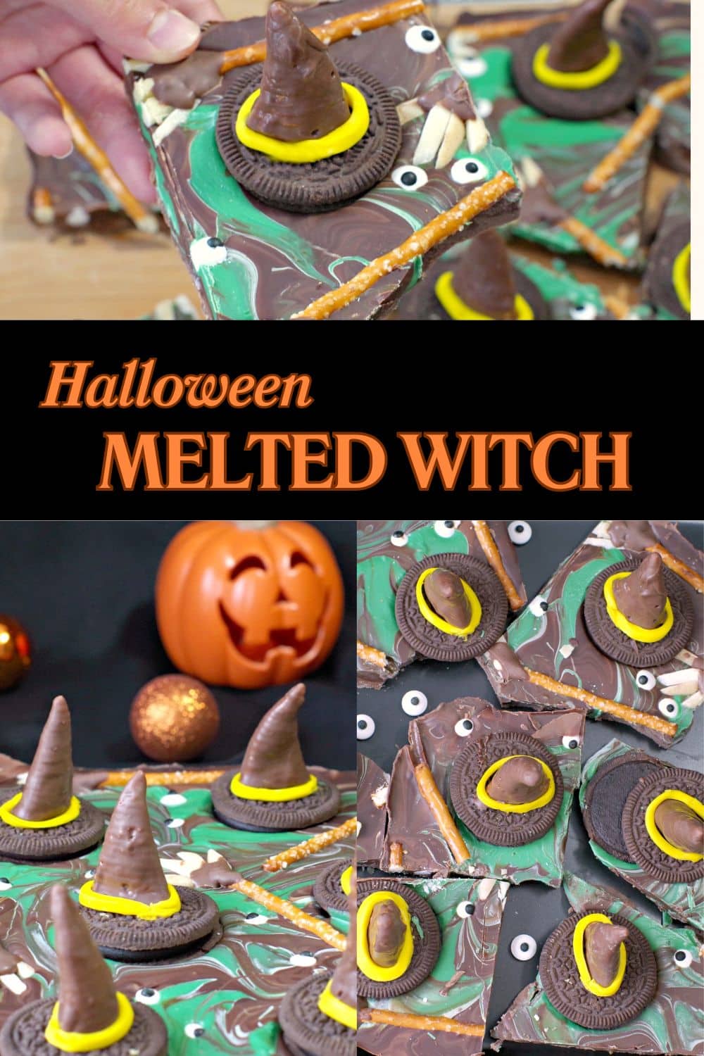 Melted Witch Halloween Bark Recipe - Food Meanderings