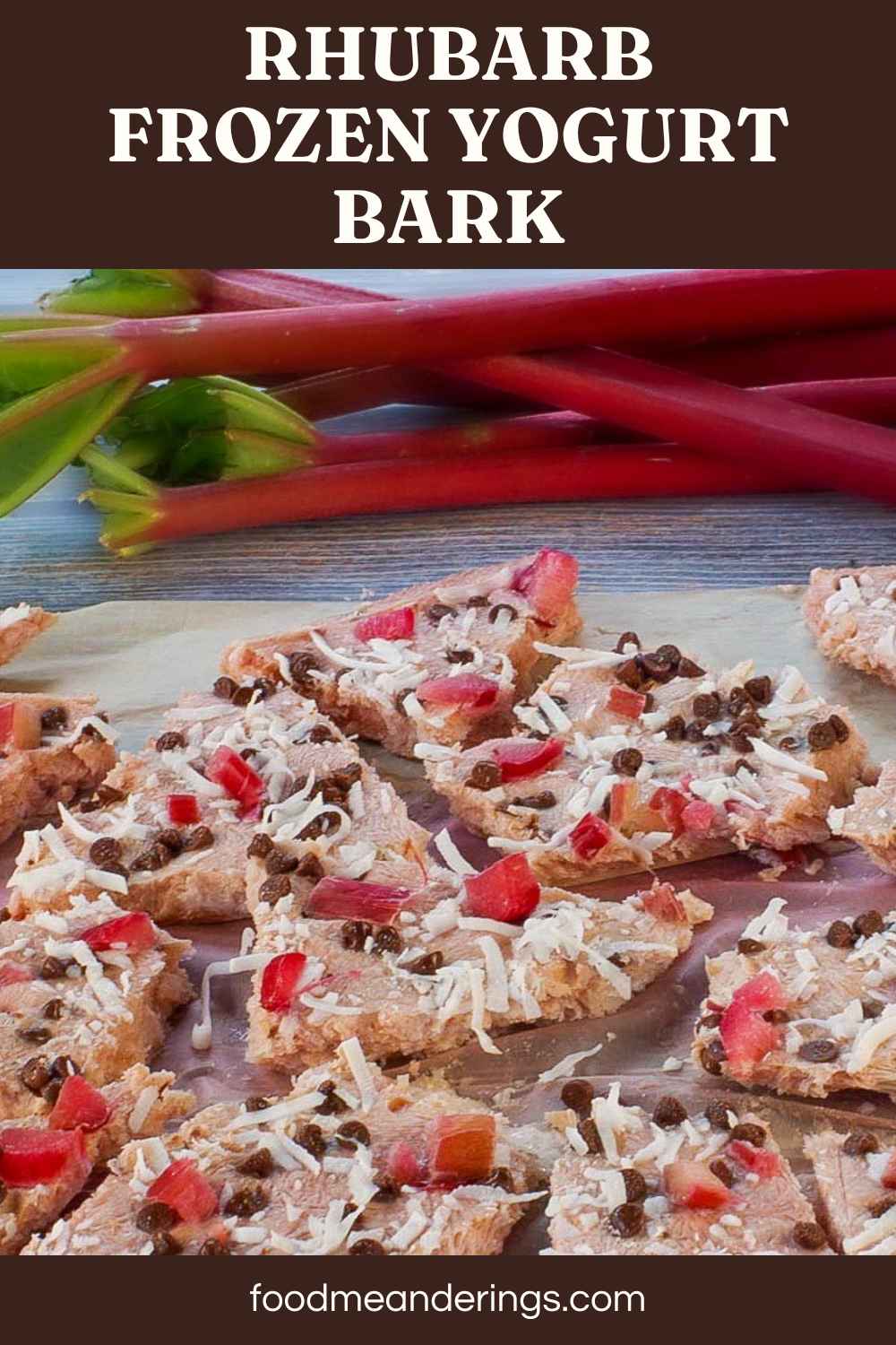 Rhubarb Frozen Yogurt Bark - Food Meanderings