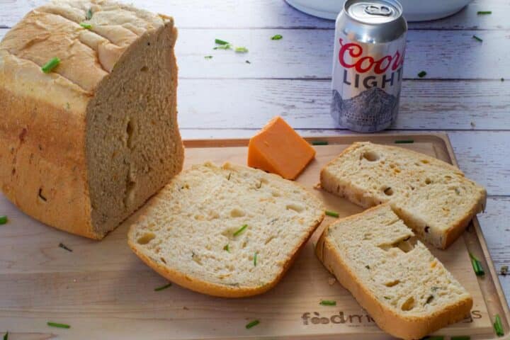 Bread Machine Beer Cheese Bread (with Chives) - Food Meanderings